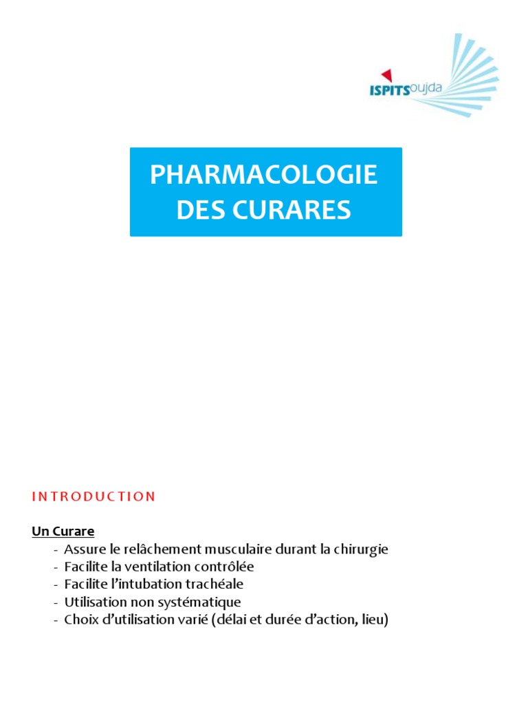 PDF Curares | PDF | Acétylcholine | Spécialités médicales