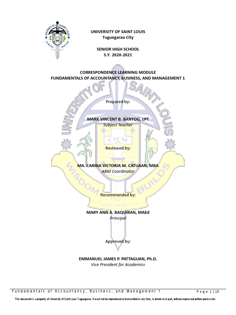 Fabm 1 - CL Module Week 1 | PDF | Accounting | Business