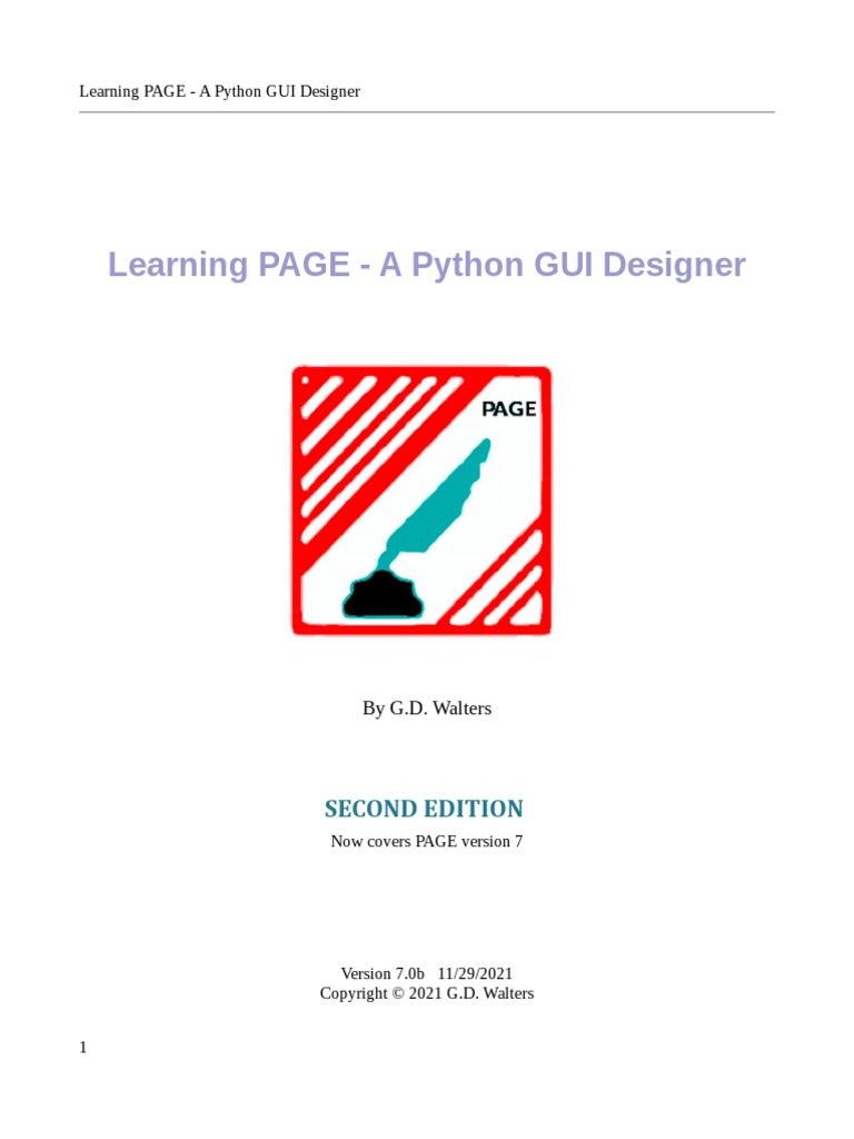 Learning PAGE - A Python GUI Designer Tutorial v7.0b | PDF | Graphical ...