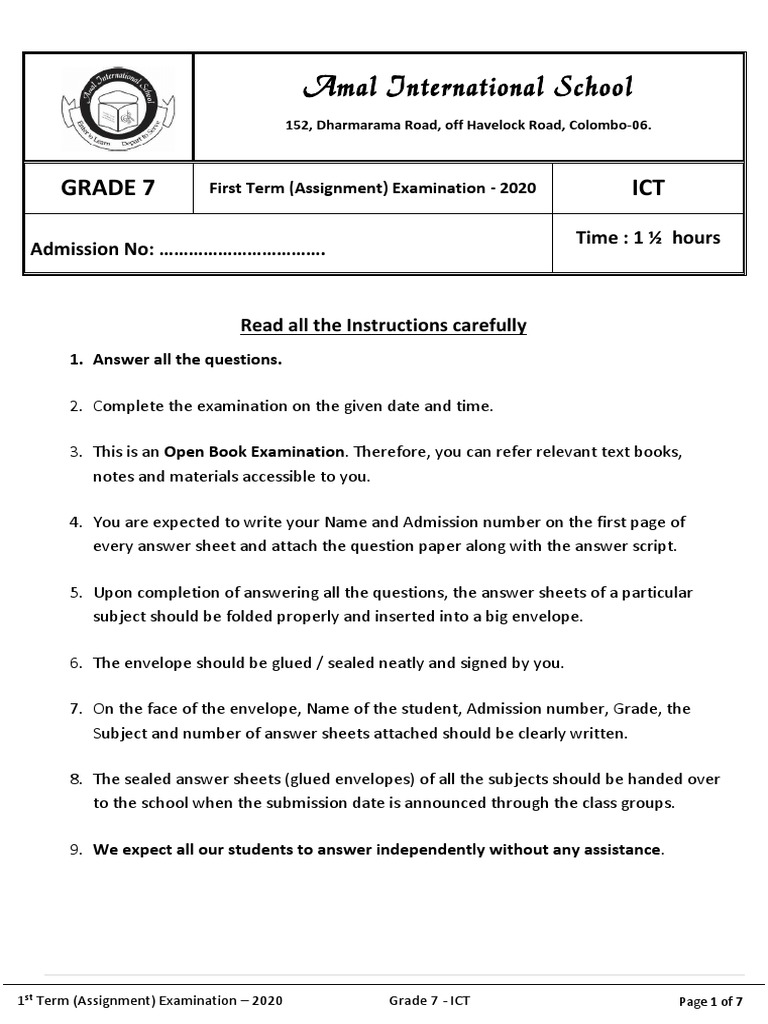 Grade 7 - ICT | PDF | Computer Data Storage | Central Processing Unit