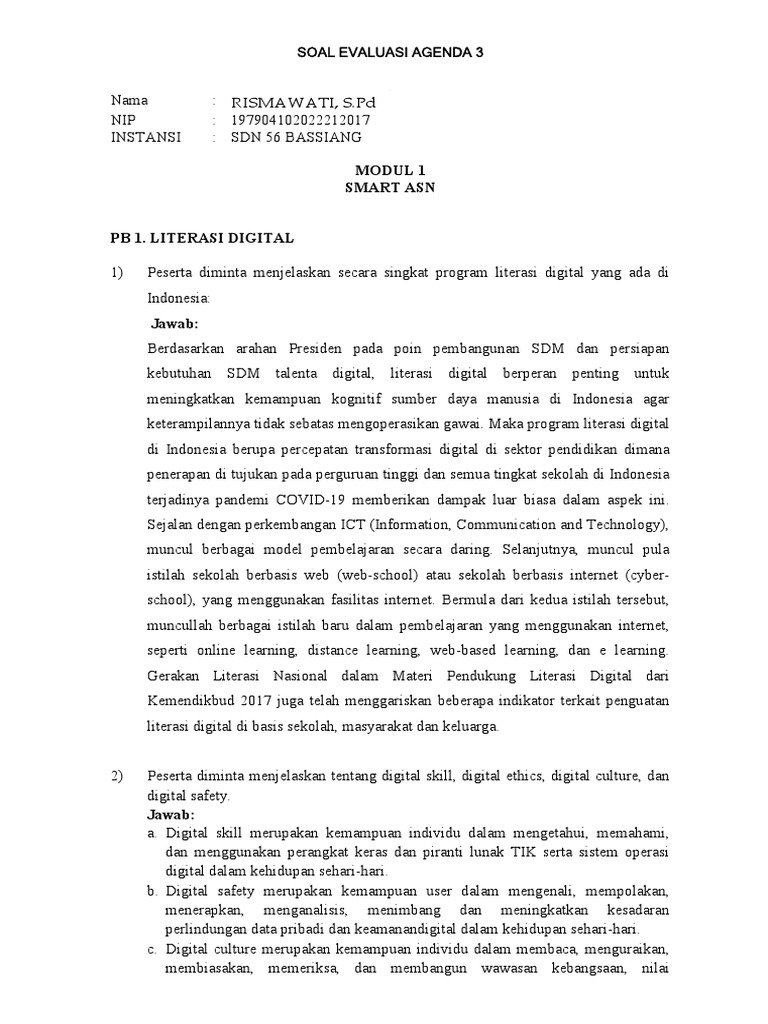 Tugas Evaluasi Agenda 3 | PDF