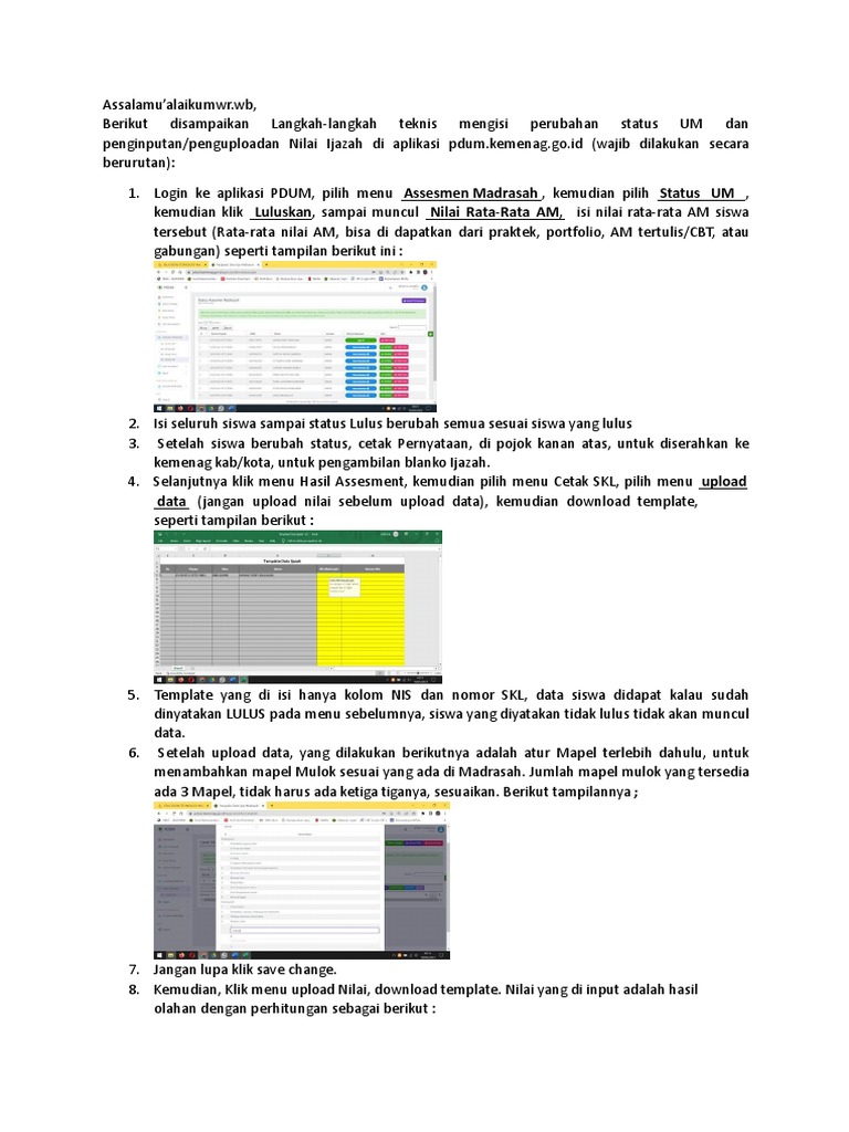 Teknis Input Nilai Di PDUM | PDF