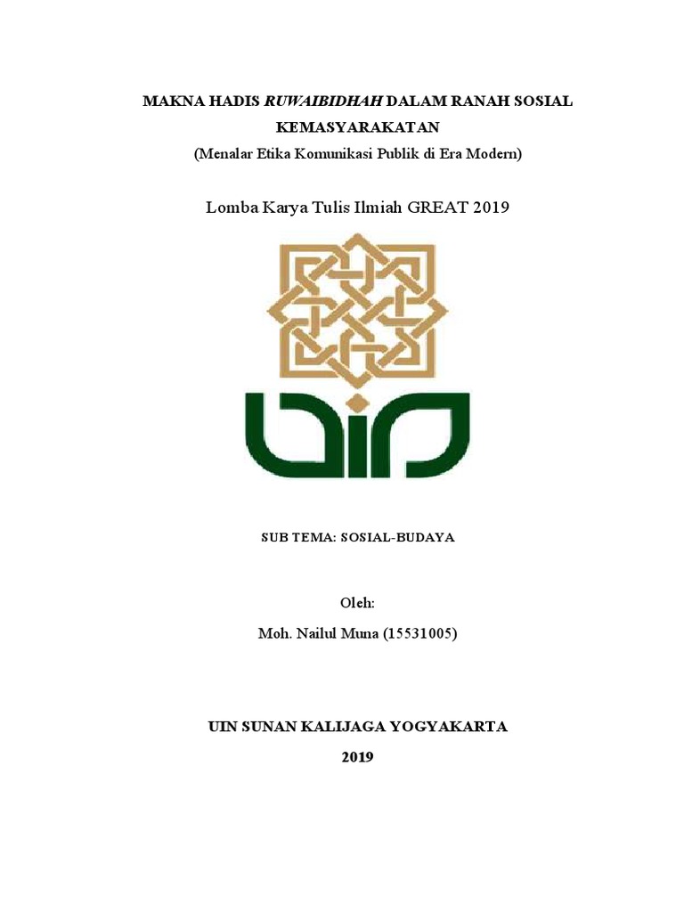 Makna Ruwaibidhah dalam Etika Sosial | PDF