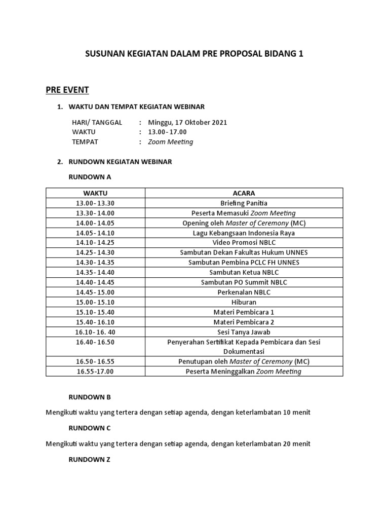 Rancangan Pre Proposal Bidang 1 | PDF