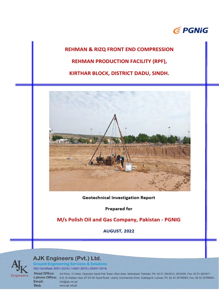 Geotechnical Report - Rehman & Rizq, POGC (30092022) | PDF ...