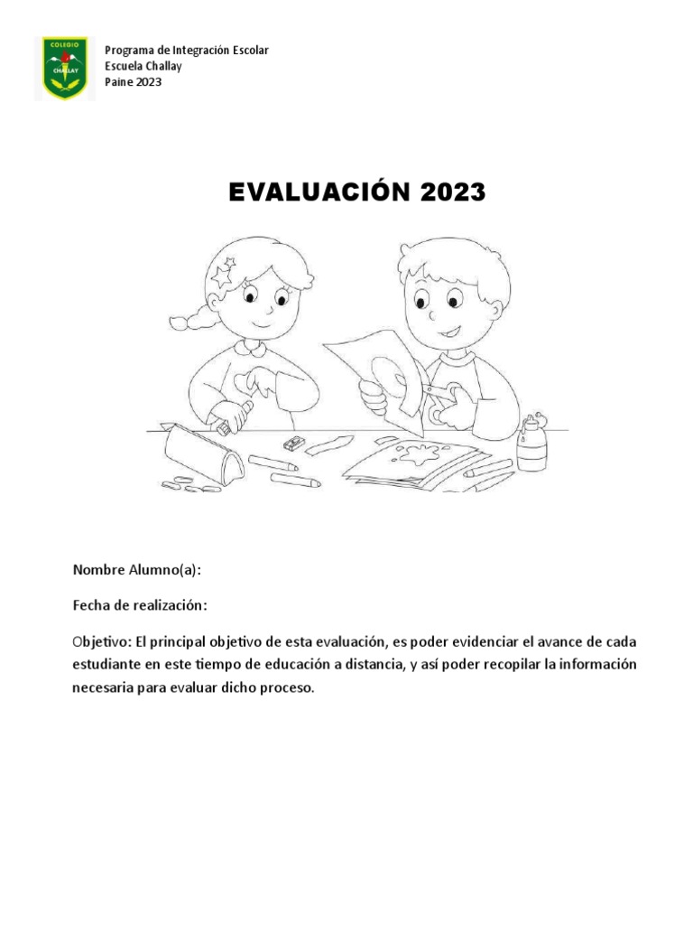 Evaluación Pre Kinder | PDF