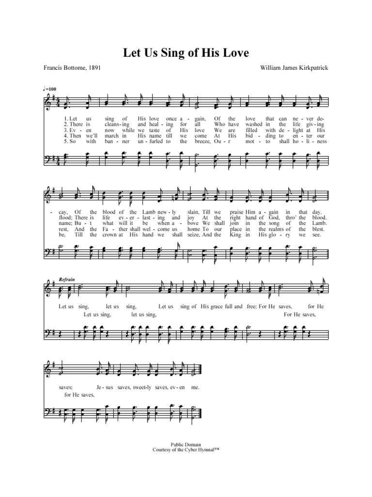 Let Us Sing of His Love | PDF