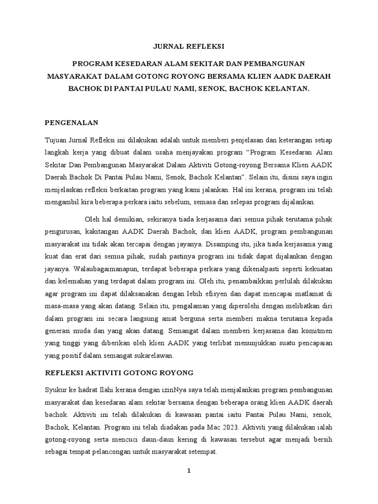 Khidmat Masyarakat (Jurnal Reflektif) | PDF