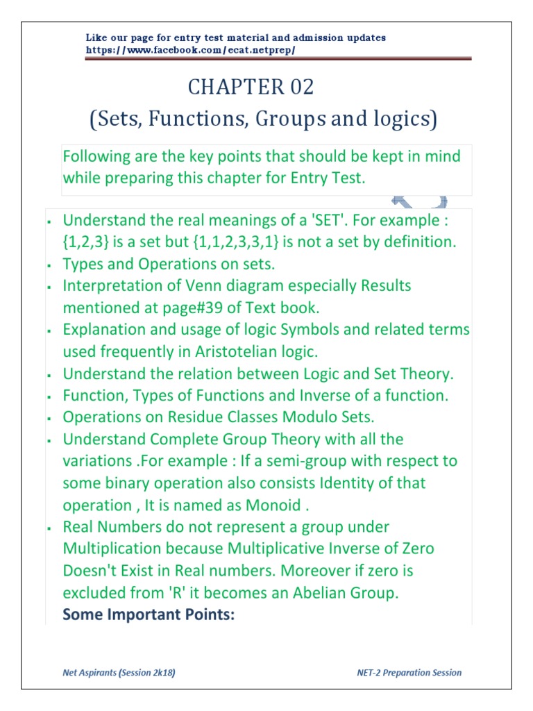 Chapter#2 (Set, Group, Function & Logic) | PDF | Set (Mathematics) | Group (Mathematics)