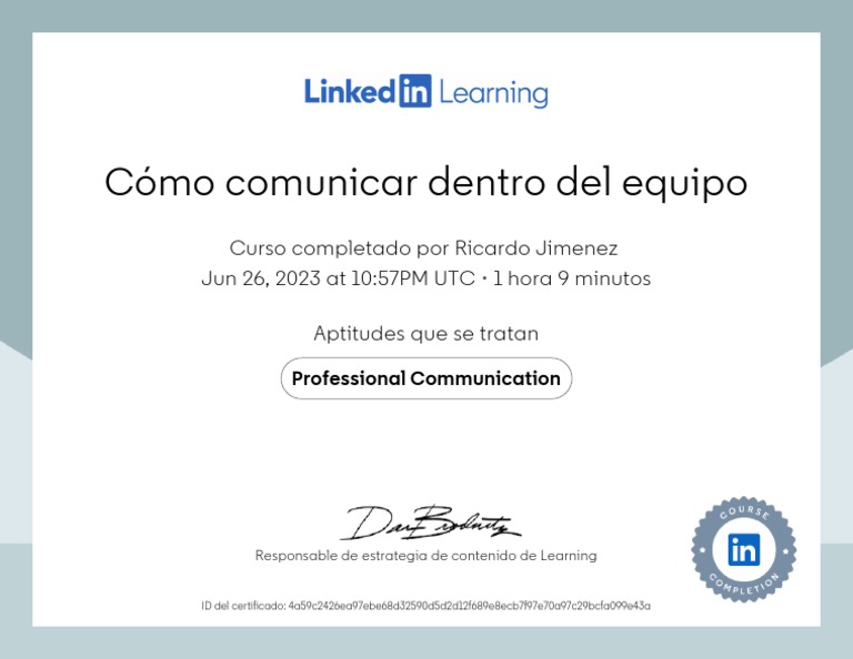 Certificado de LinkedIn Learning-31 | PDF