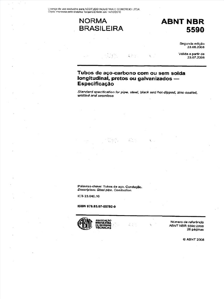 NBR 5590 2008 | PDF