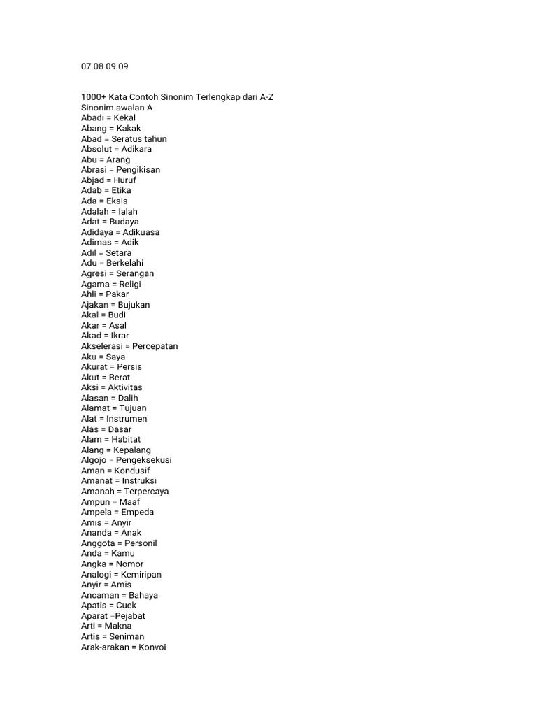 Kata Sinonim | PDF