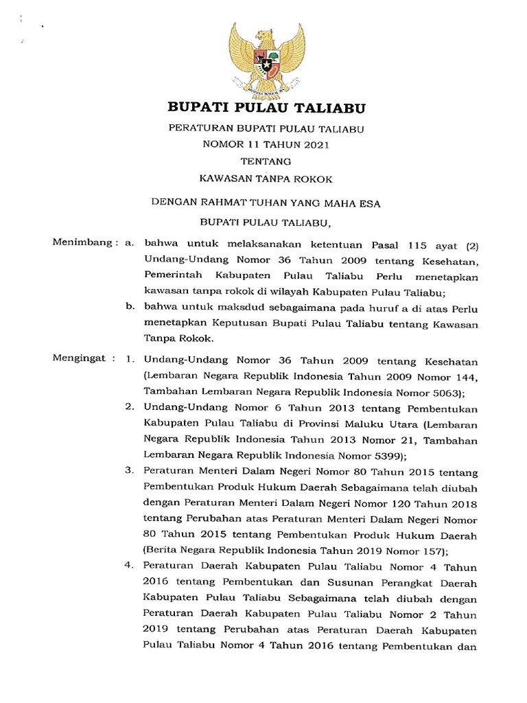 Perbup KTR Taliabu | PDF