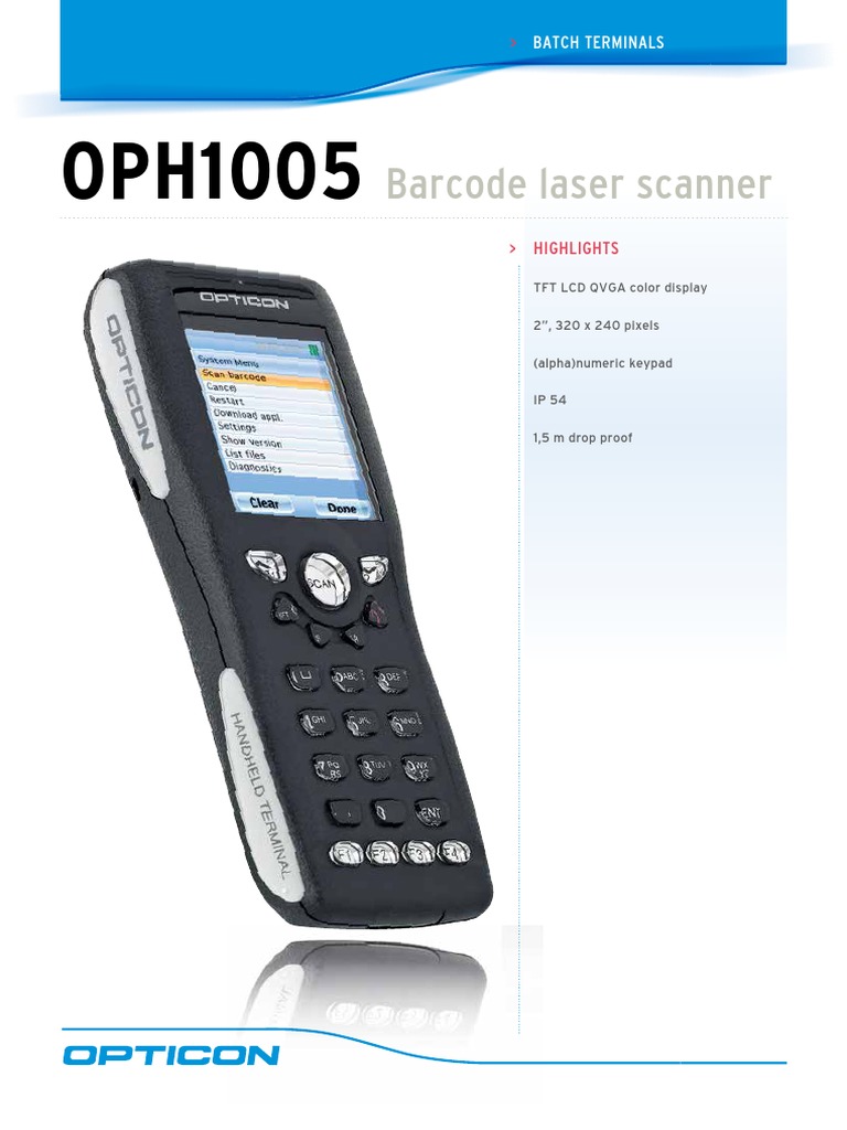 Opticon OPH-1005 | PDF | Input/Output | Computer Hardware