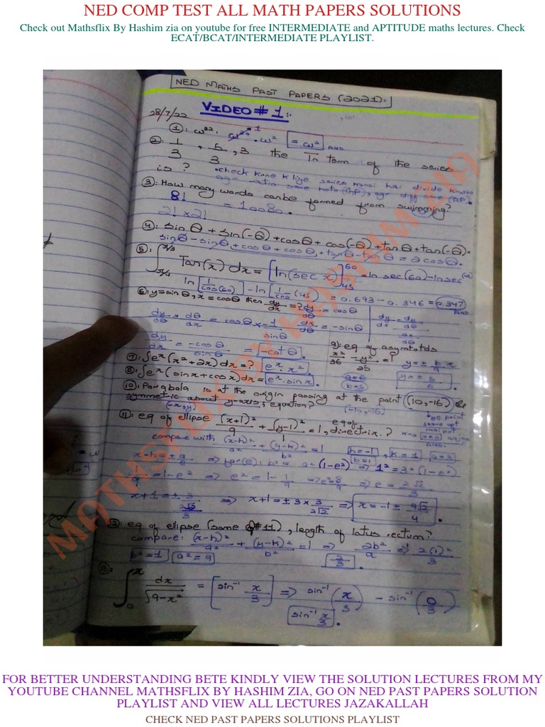 Ned All Math Papers Solutions | PDF | Media Sharing | Video On Demand