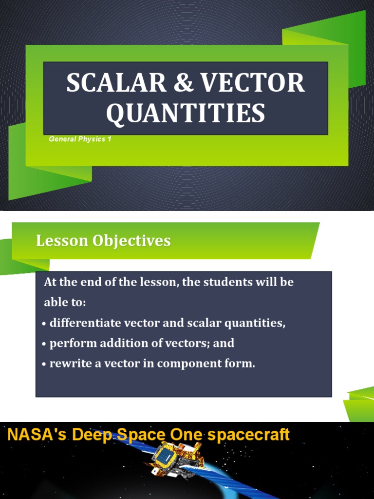 Scalar Vectorss Gen - Physics 1 | PDF | Euclidean Vector | Velocity