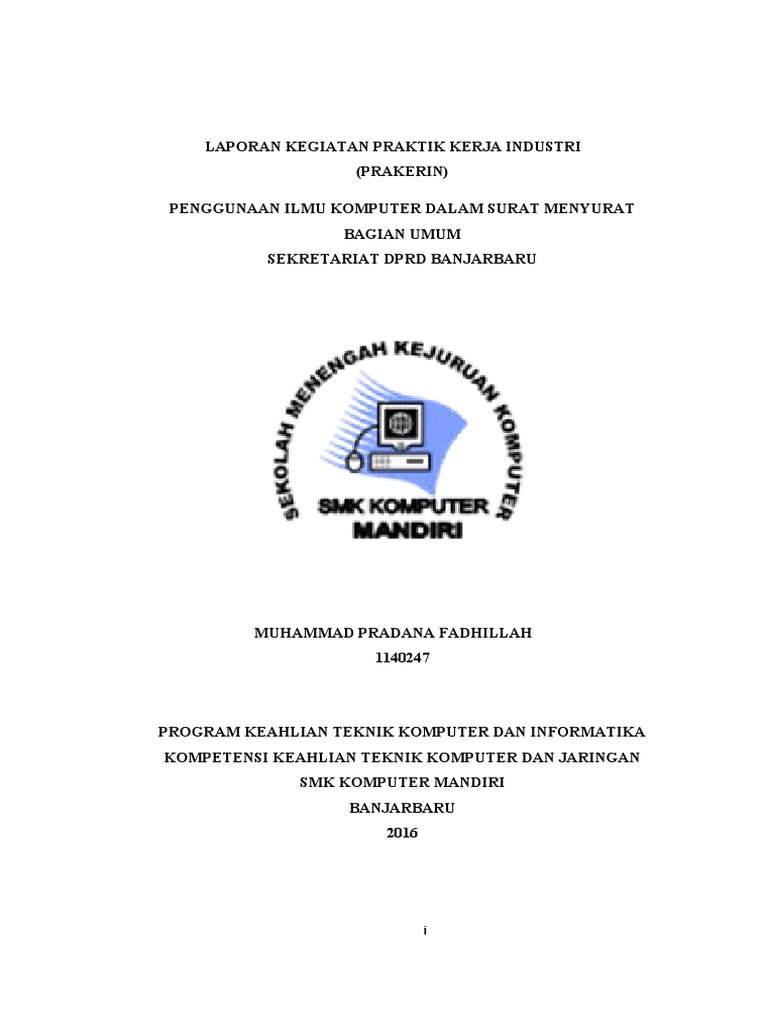 Laporan Praktik Kerja Industri TKJ | PDF | Bisnis | Teknologi & Rekayasa