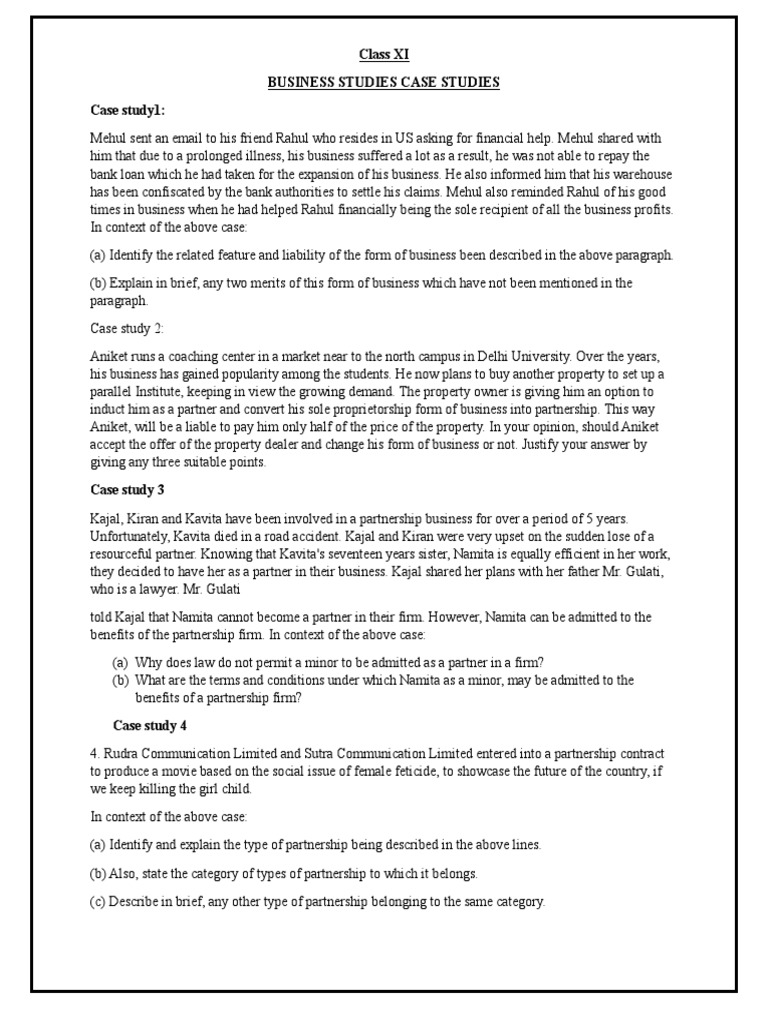 Business Studies Case Studies | PDF | Business Economics | Business