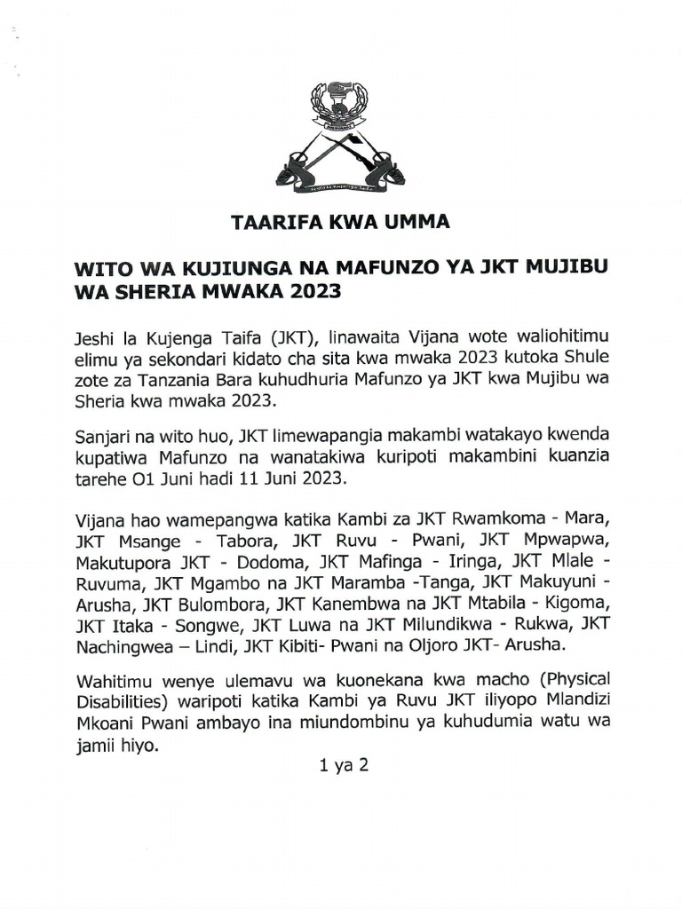 Sw-1685359639-Majina - Mujibu - 2023 | PDF