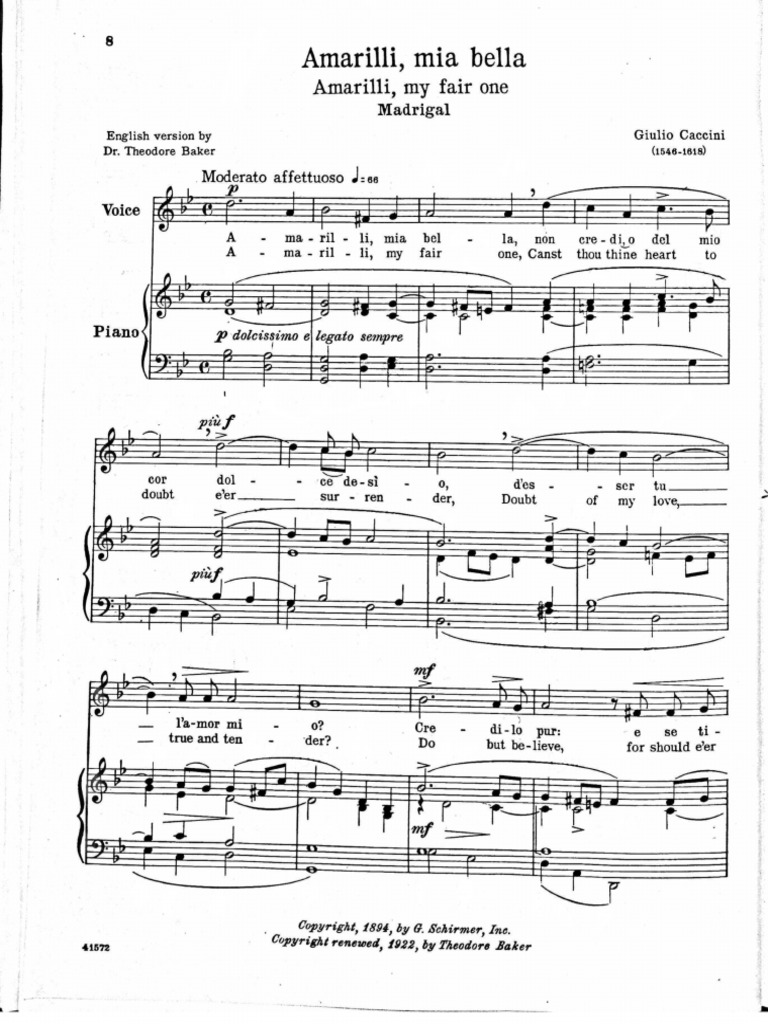 Amarilli, Mia Bella | PDF