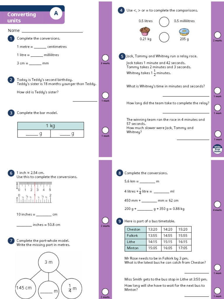 Y5SumEoB5 - Converting Units | PDF | Litre | Metrology