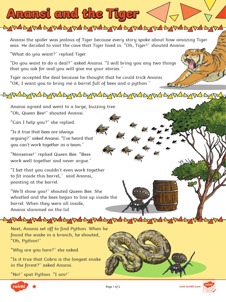 Anansi's Trick on Tiger and Bees | PDF | Anansi