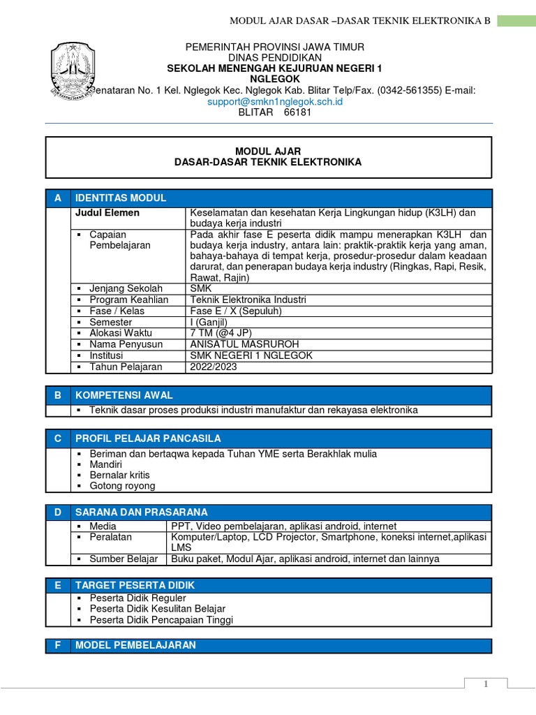 Modul K3LH Teknik Elektronika | PDF