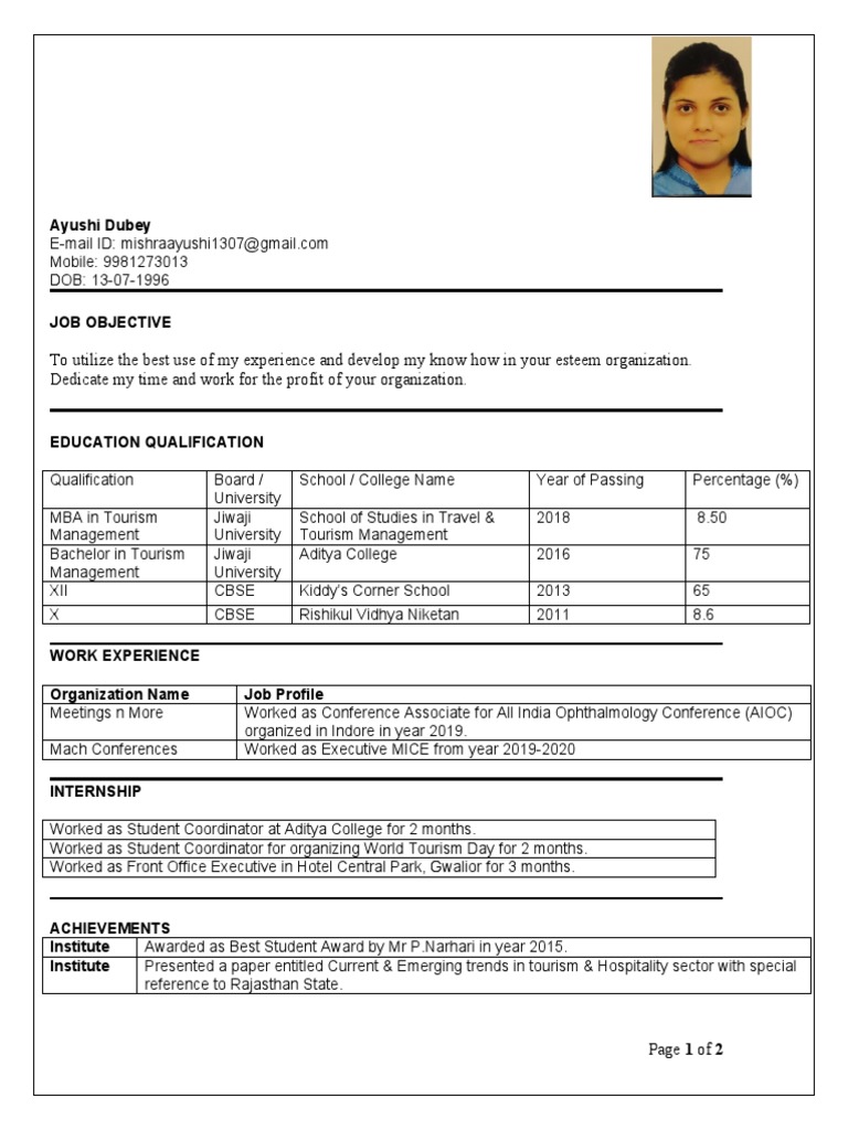 Ayushi Mishra CV | PDF | Computing