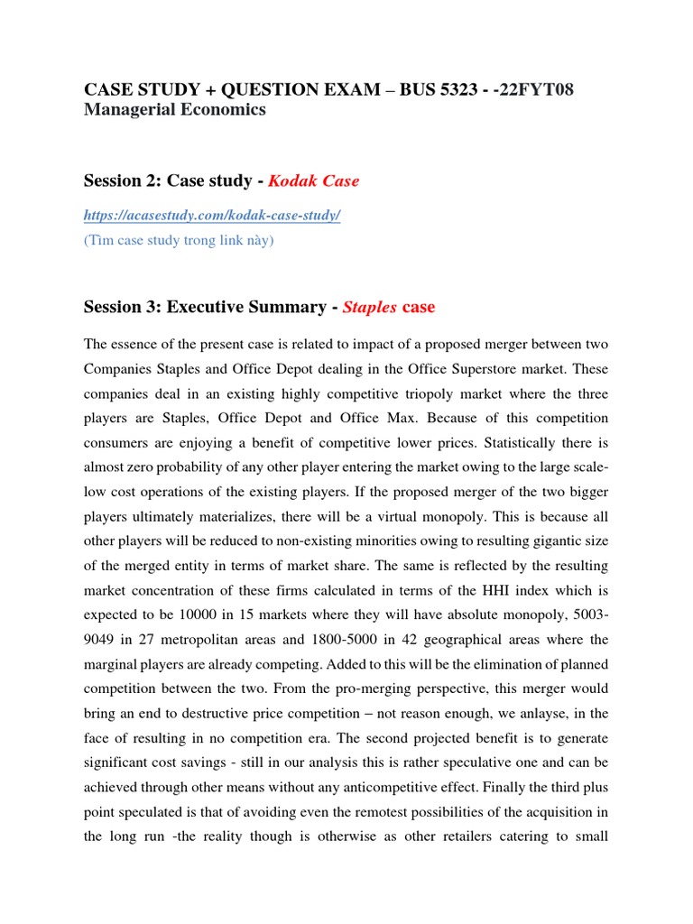 Case Study - Questtion Exam - Bus 5323 | PDF | Mergers And Acquisitions ...