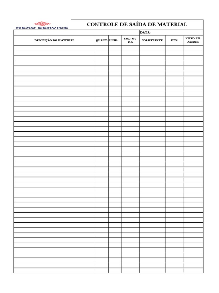 SAÍDA DE MATERIAL | PDF