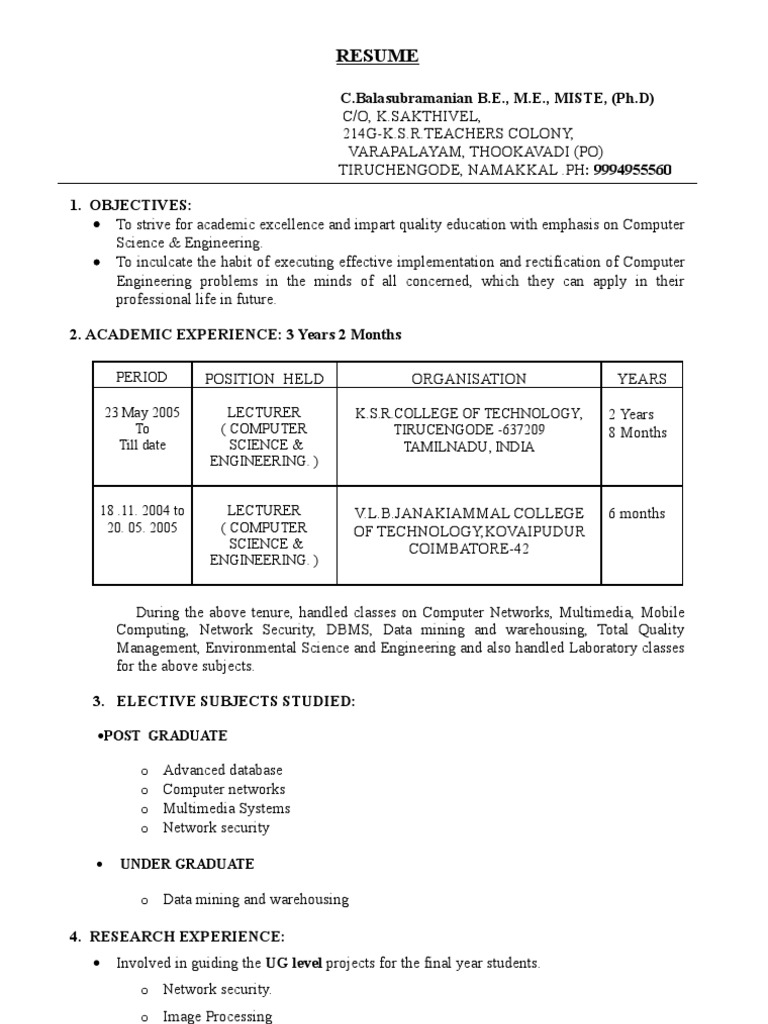 Sample Resume | PDF | Tamil Nadu | Databases