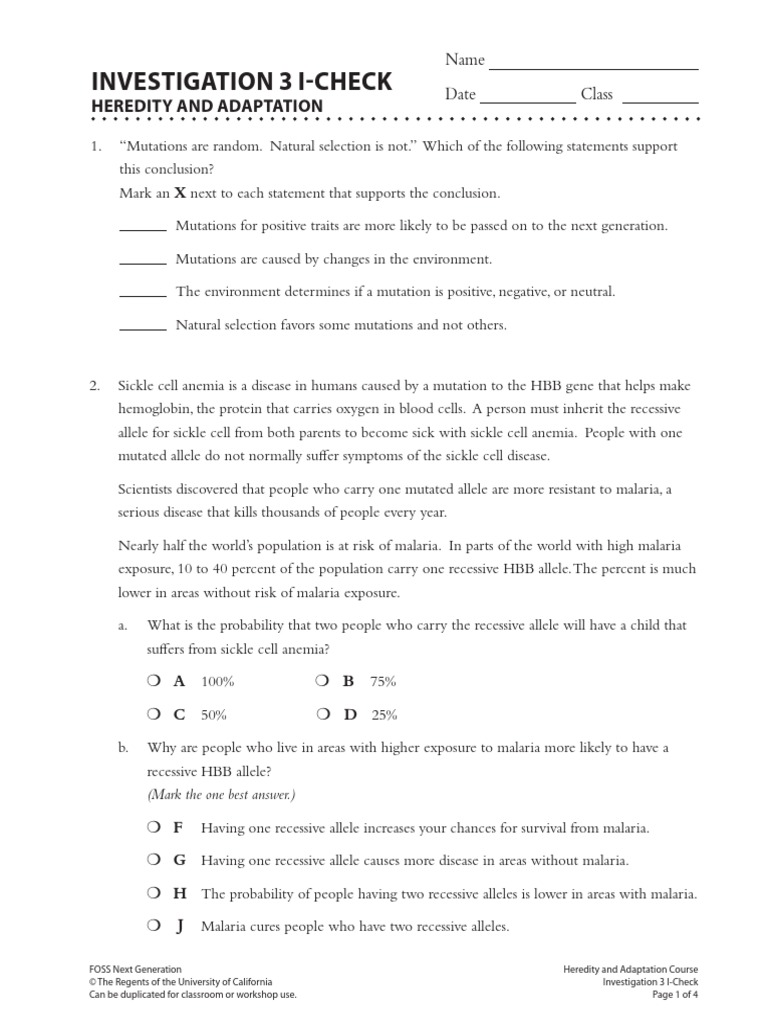 NG Ha Inv3 I-Check | PDF | Mutation | Natural Selection