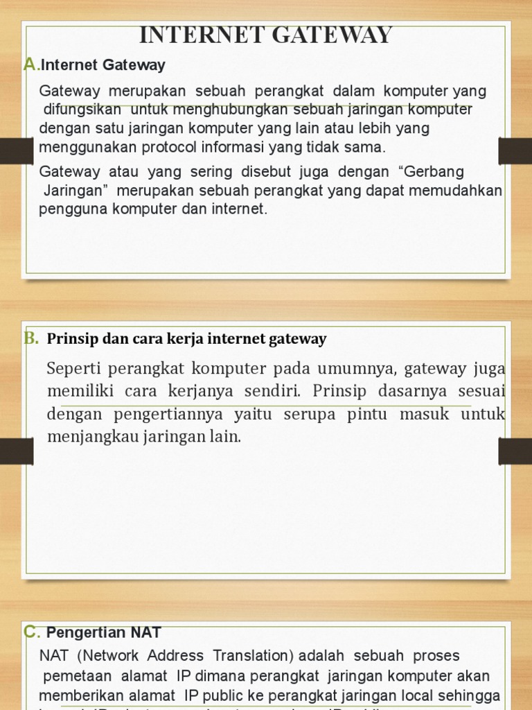 Pengertian dan Fungsi Internet Gateway | PDF