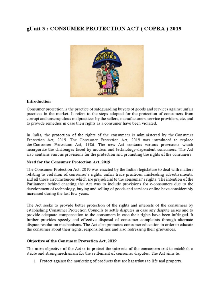 U-3 Consumer Protection Act (Copra) 2019 | PDF | Product Liability ...