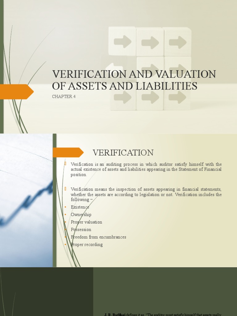 Verification and Valuation in Auditing | PDF | Goodwill (Accounting ...