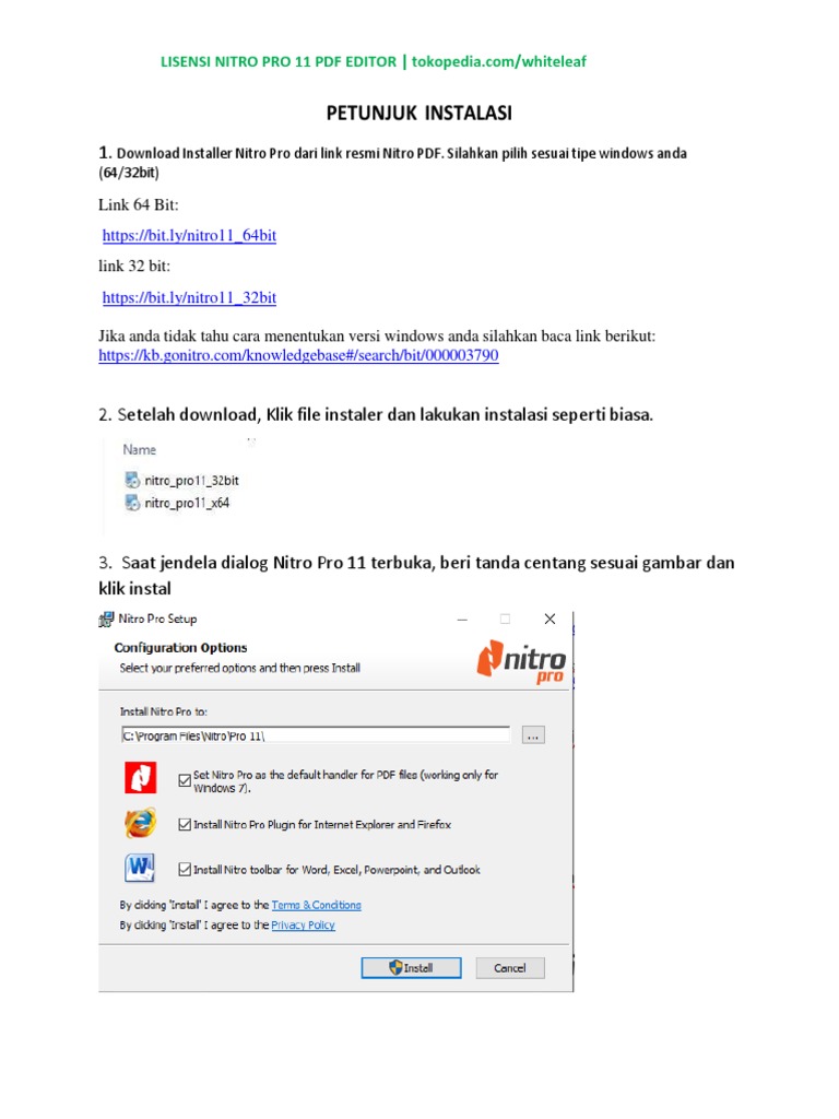 Petunjuk Instalasi Nitro 11 | PDF