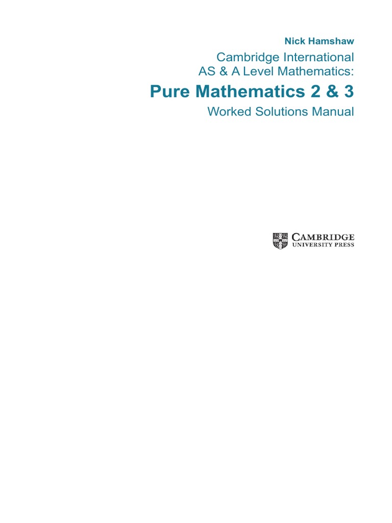 Pure Math 2 & 3 Solutions | PDF