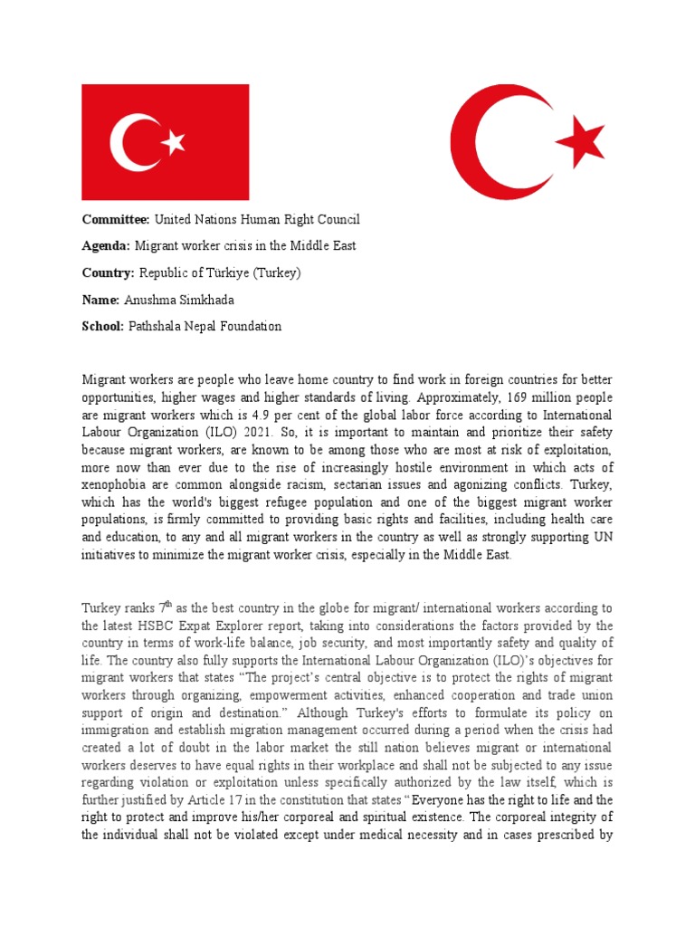 Position Paper | PDF | Immigration | Migrant Worker