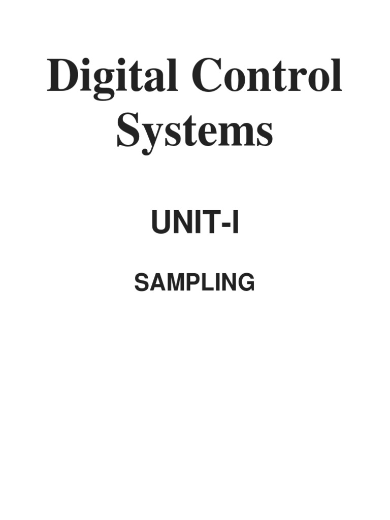 Digital Control Systems Unit I | PDF | Sampling (Signal Processing ...