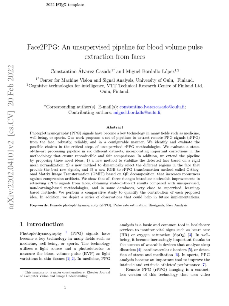 Face 2 PPG | PDF | Image Segmentation | Rgb Color Model