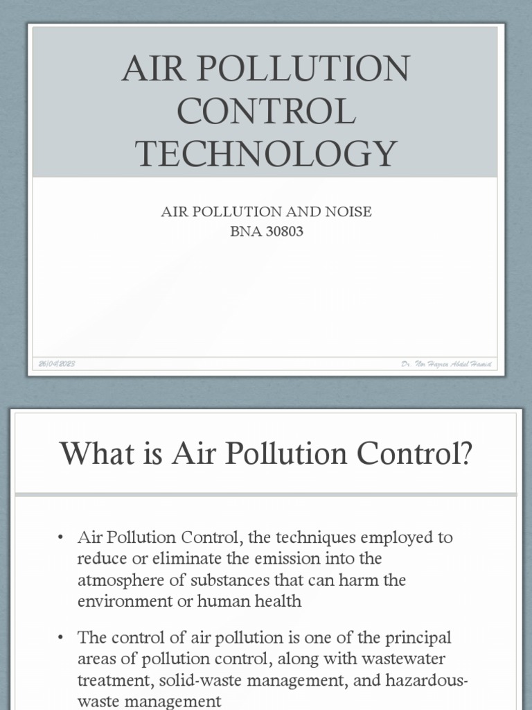 Air Pollution Control Technologies Overview | PDF | Adsorption ...