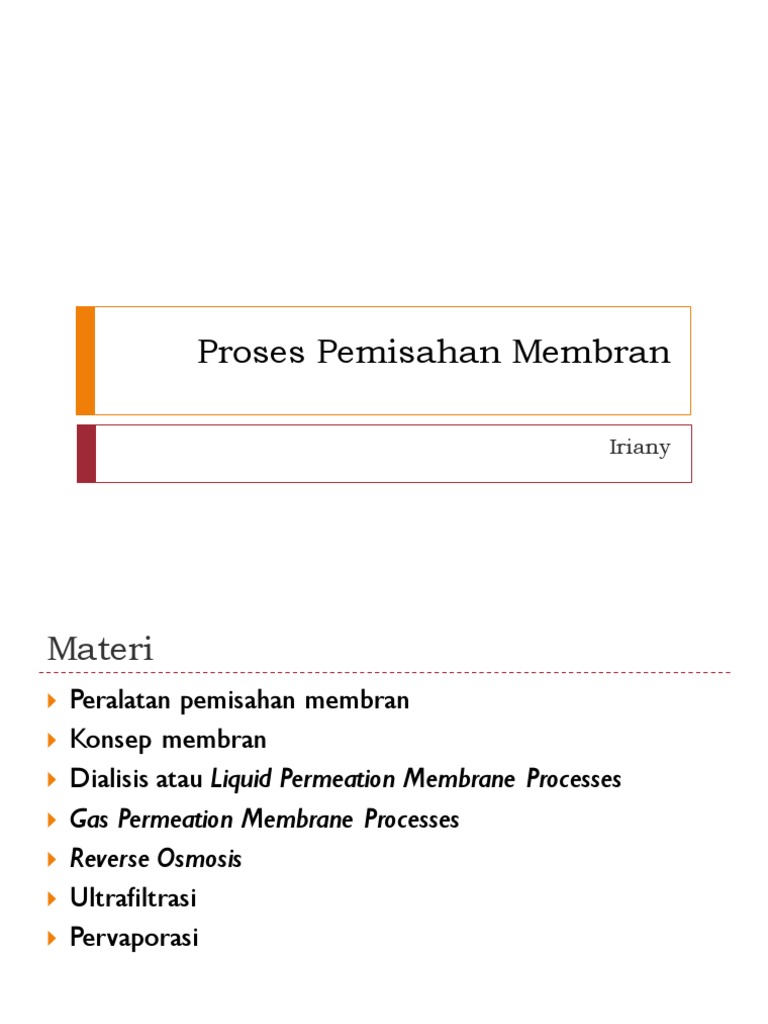 Proses Pemisahan Membran | PDF