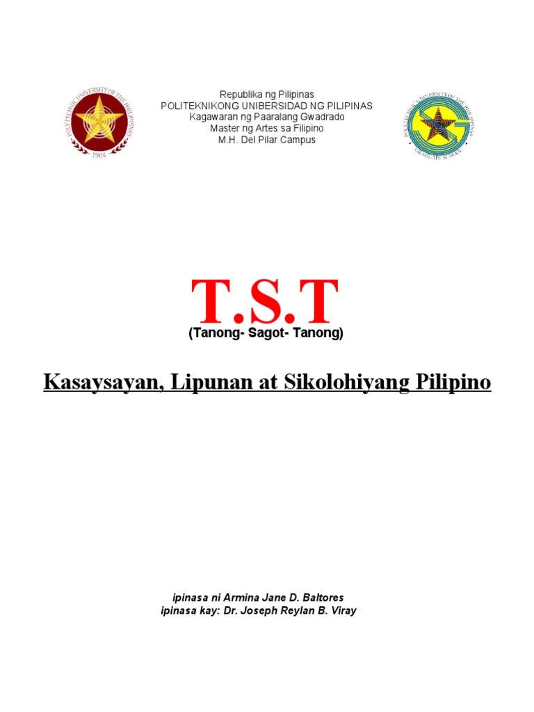 Kasaysayan, Lipunan at Sikolohiyang Pilipino | PDF