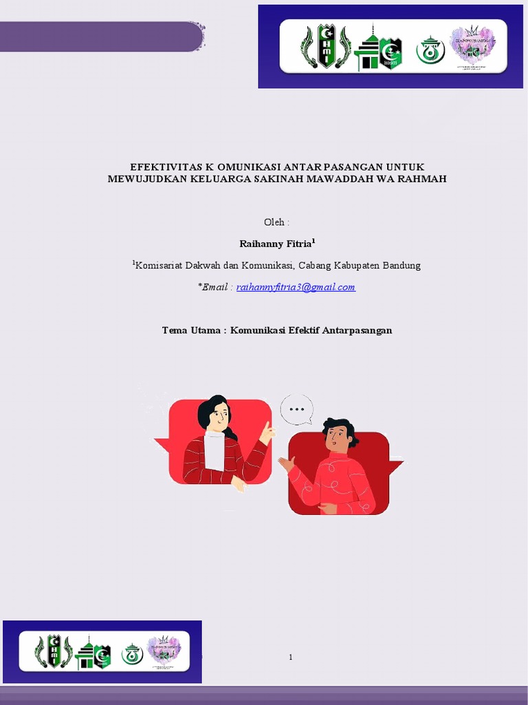 Essai Efektivitas Komunikasi Antar Pasangan Untuk Mewujudkan Keluarga Sakinah Mawaddah Warahmah ...