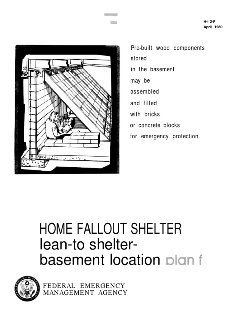 FEMA Home Fallout Shelter (Plan f) H-12-f WW | Basement | Screw