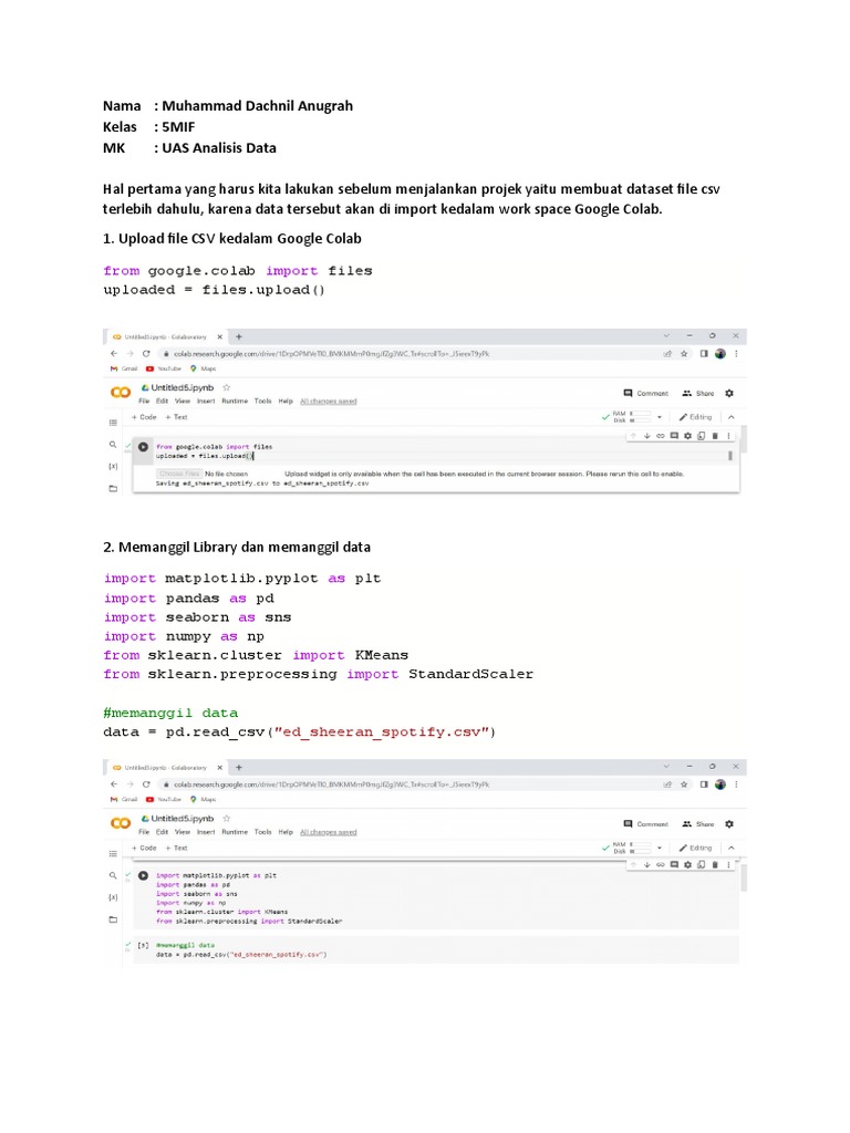 UAS Analisis Data - M. Dachnil Anugrah - 5MIF | PDF | Komputer