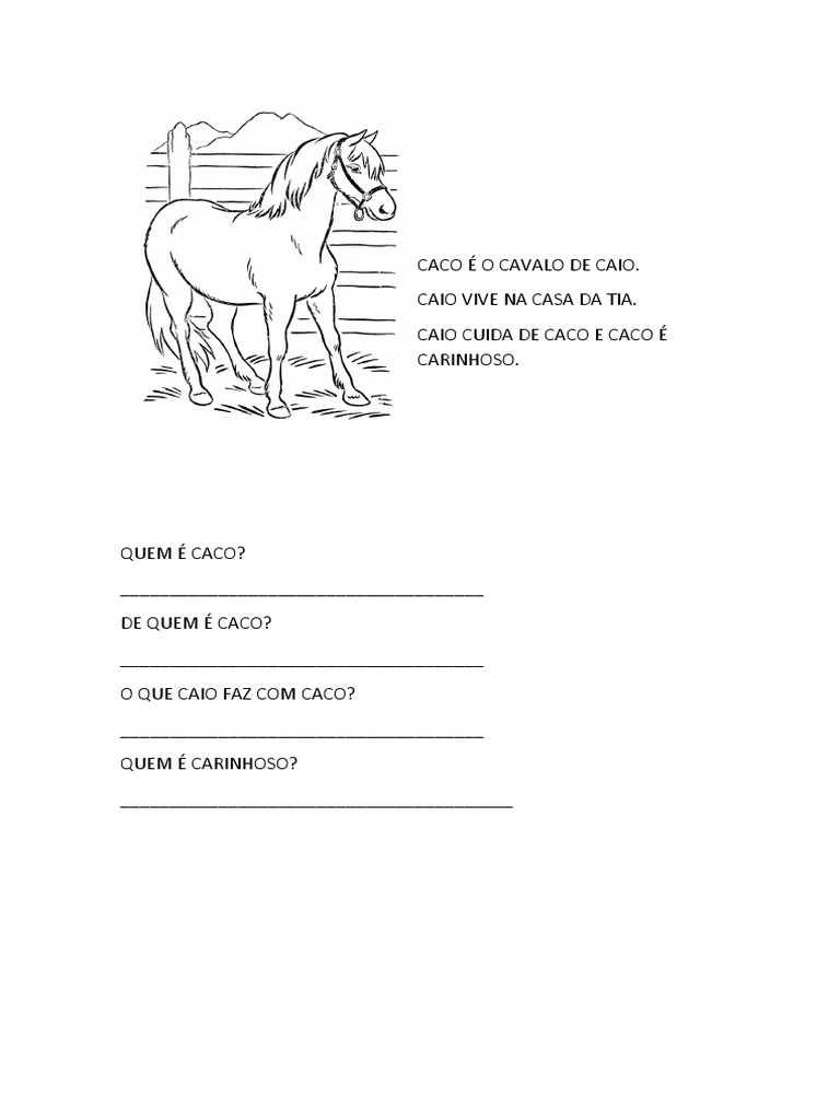 Caco É o Cavalo de Caio | PDF