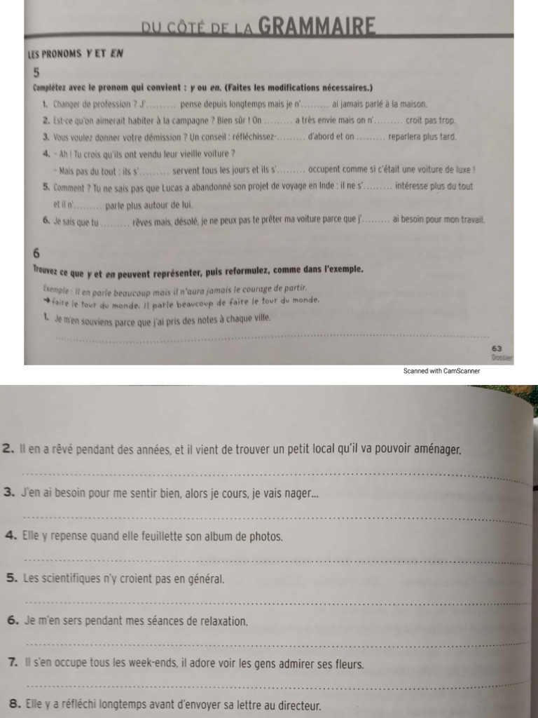 Pronoms y Et en - French Practice | PDF