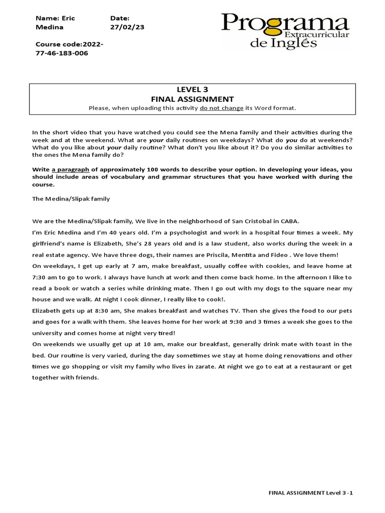 FA Level 3 Eric Medina - 2022 | PDF