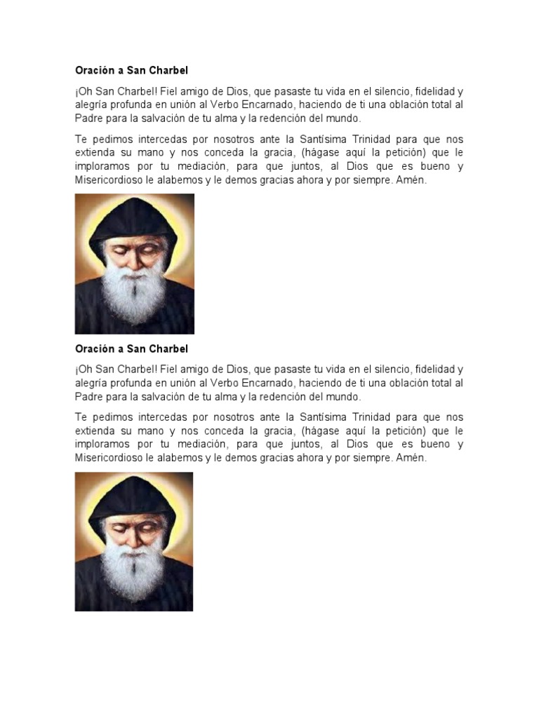 Oración A San Charbel | PDF